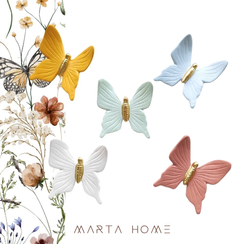Borboleta em Cerâmica Listada de Cores Variadas - Média – Marta Craft ®️