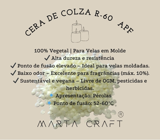 CERA DE COLZA R-60 - APF - P/ Molde – Marta Craft ®️
