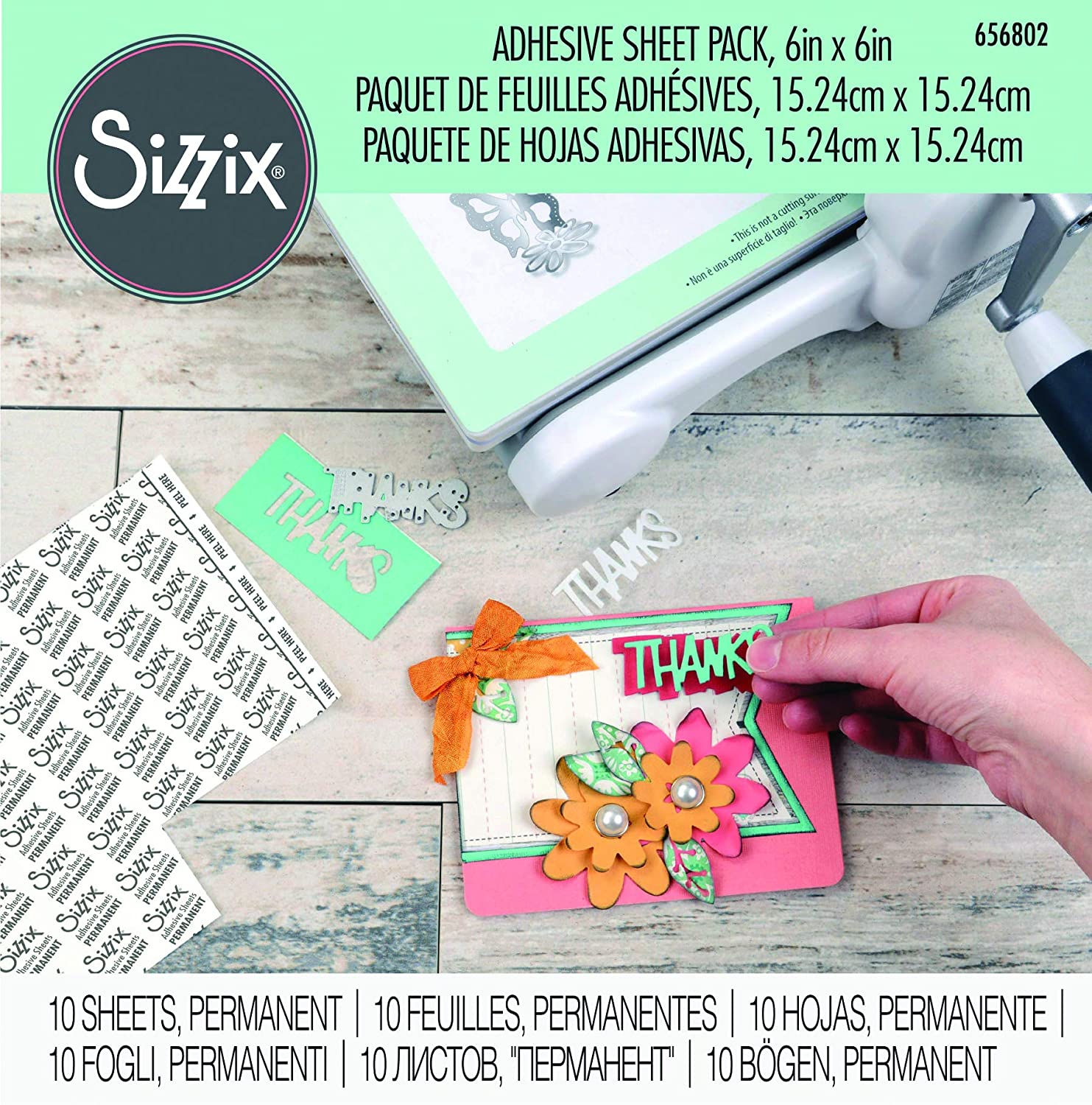 Sizzix 656802 Folhas adesivas 10 folhas / Pacote – Marta Craft ®️